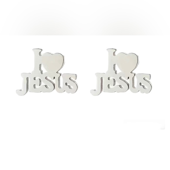 Jewelry | Nip Stainless Steel Silver Pierced Jesus Earrings Religious ...